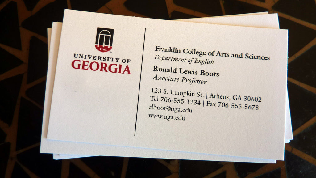 UGA Professor and Faculty Business Card – Bel Jean Copy Print