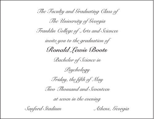 UGA Graduation INVITATION - Red & Gold Foil on Soft Ivory with Soft Iv ...