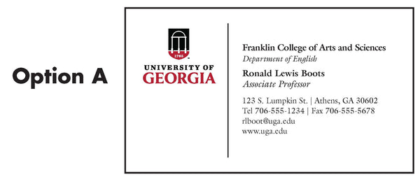 UGA Professor and Faculty Business Card – Bel Jean Copy Print